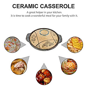 Japanese Donabe Pot Korean Soup Pot Ceramic Casserole Clay Earthenware Pot Chinese Stew Pot Soup Pot Cooking Pot Stockpot with Lid Kitchen Cookware 18cm Ceramic Stew Pot Clay Cooking Pot (Color : Ass