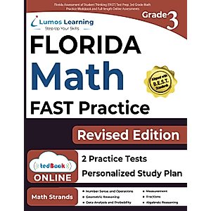 Florida Assessment of Student Thinking (FAST) Test Prep: 3rd Grade Math Practice Workbook and Full-length Online Assessments: FAST Study Guide
