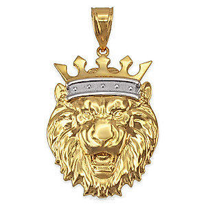 LA BLINGZ 14K Yellow Gold Lion King Pendant (S/M/L/XL) (Extra Large)