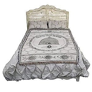 Pure Country Weavers Bless The Bees and The Keepers Blanket by Cindy Shamp - Garden Floral Gift Tapestry Throw Woven from Cotton - Made in The USA (72x54)