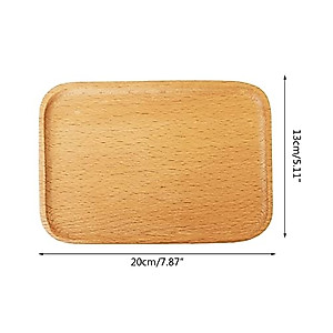 GEEKLLS Breakfast Tray Wooden Bamboo Coffee Tea Serving Tray Cheese Pizza Baking Bread Cake Dessert Rectangular Plate Fruit Platter Sour Candy Holder