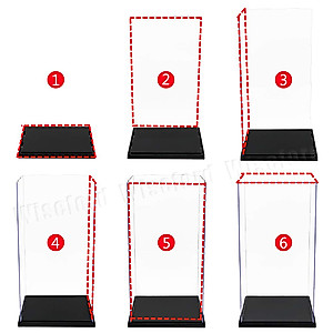 Tingacraft Acrylic Display Case (8 x 8 x 15.7 inch) for 14 inch Doll Figure Clear Box for Collectibles, Assembly Required