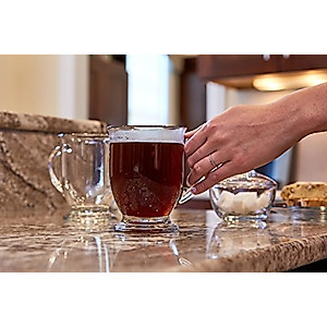 Anchor Hocking 16-oz Café Glass Coffee Mugs, Clear, Set of 6