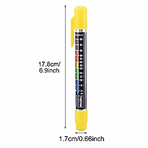 Paint Thickness Tester, Car Body Damage Detector Crash Check Car Coating Film Water Resistant Paint Thickness Meter Magnetic Tip(As Shown)