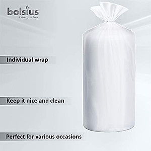 BOLSIUS 10 White Pillar Candles - 2.25 x 4.75 Inches - Premium European Quality - Individually Wrapped - 33 Hours Burn Time - Dripless Smokeless Unscented Dinner, Wedding, Party, & Restaurant Candles