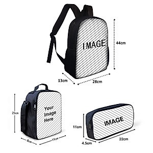 Bulopur Boston Terrier Dog School Bags 3 Pcs Set for Teenager Boys Girls, 3D Puppy Daypack Lunch Box Pencil Bag for Middle School, Steel Blue Book Laptop Backpack