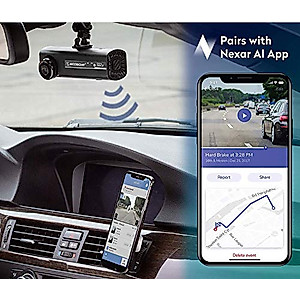 Scosche NEXC2128-XCES0 Full HD Two-Way Smart Dash Cam Powered by Nexar with Suction Cup and 128GB Memory