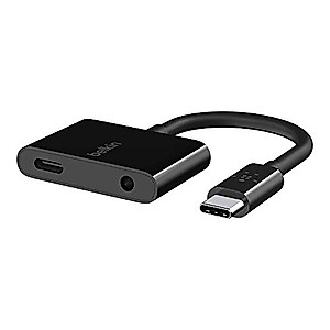 Belkin RockStar 3.5mm Audio + USB-C Charge Adapter (USB-C Audio Adapter for Note10, Pixel 3, Pixel 3XL, Ipad Pro and More)