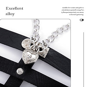 Asooll Punk Leather Waist Belt Black Belly Body Chain Harness Circle Waist Chain Fashion Belly Belts Prom Party Body Chains Body Accessories Jewelry for Women and Girls