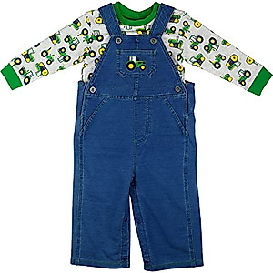 John Deere baby boys French Denim Overall Set, Denim, 12 Months US