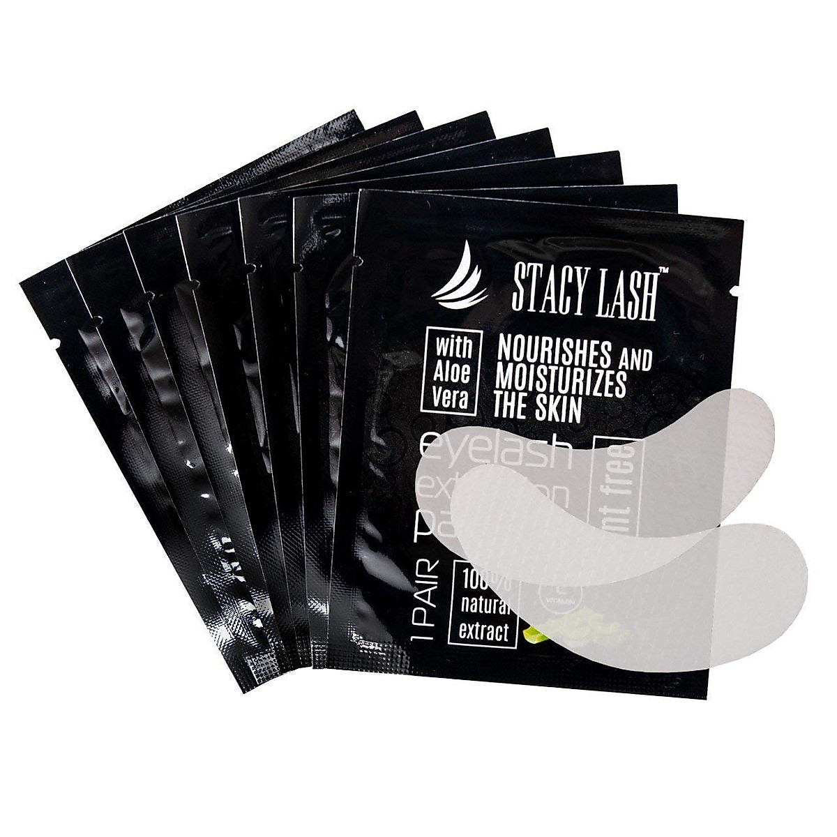 Extra Strong Evolution Eyelash Extension Glue 5ml + Primer 40 ml + 100 Pack Eye Pads + Shampoo 50 ml/Black Adhesive/ 1-2 sec Drying time/ 8 Weeks Retention/lint Free/Aloe Extract