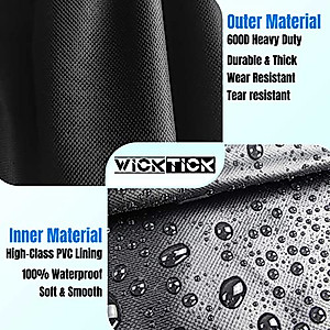 WICKTICK Square Gas Fire Pit Cover 30 x 30 x 25 Inch, Waterproof & 600D Heavy Duty Fire Table Cover for 28x28, 30x30 Inch Patio Tall Propane Firepits