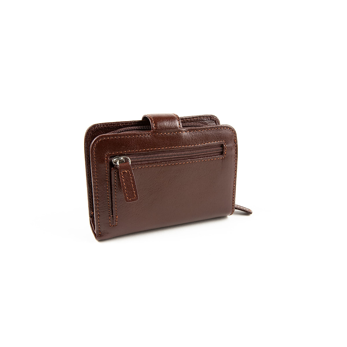 WalletBe Women's Wallet Leather RFID Coin Purse Billfold Accordion Brandy