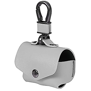 Hemobllo Compatible for AirPods Pro Case - Leather Protective Cover Anti-Scratch Shockproof Earbuds Carrying Case with Keychain Compatible with AirPods Pro Charging Case (Light Grey)