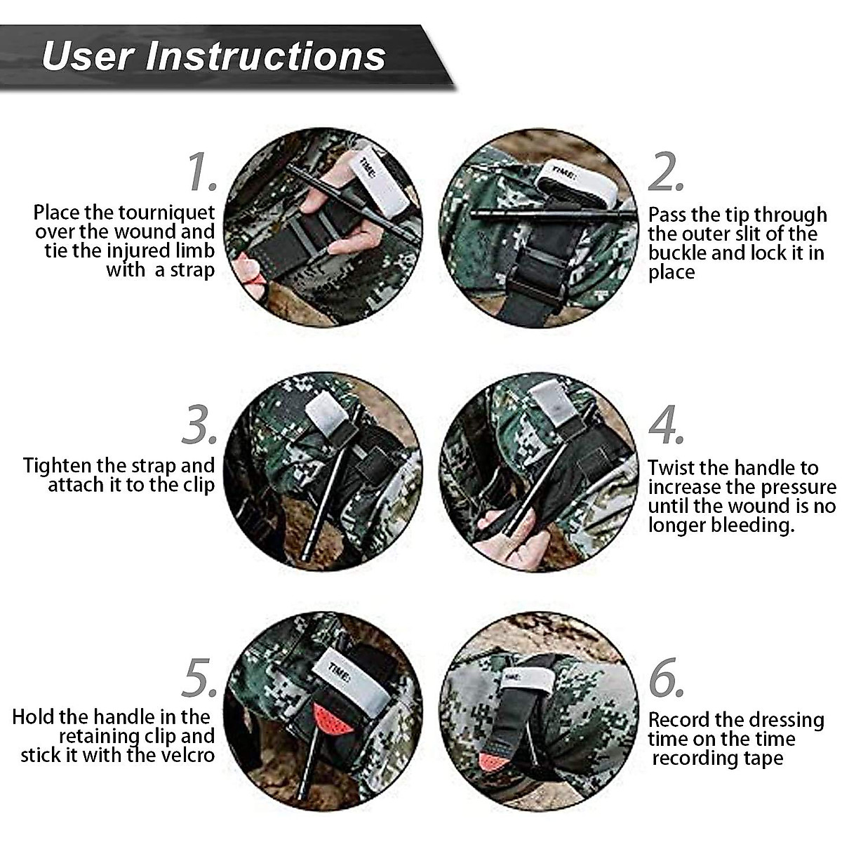 Tourniquet, 3 Pack - The Fastest, Safest, Most Effective Combat Hemostatic Control Single-Handed Application for Military Tactical First Aid Medical Battle Tourniquets