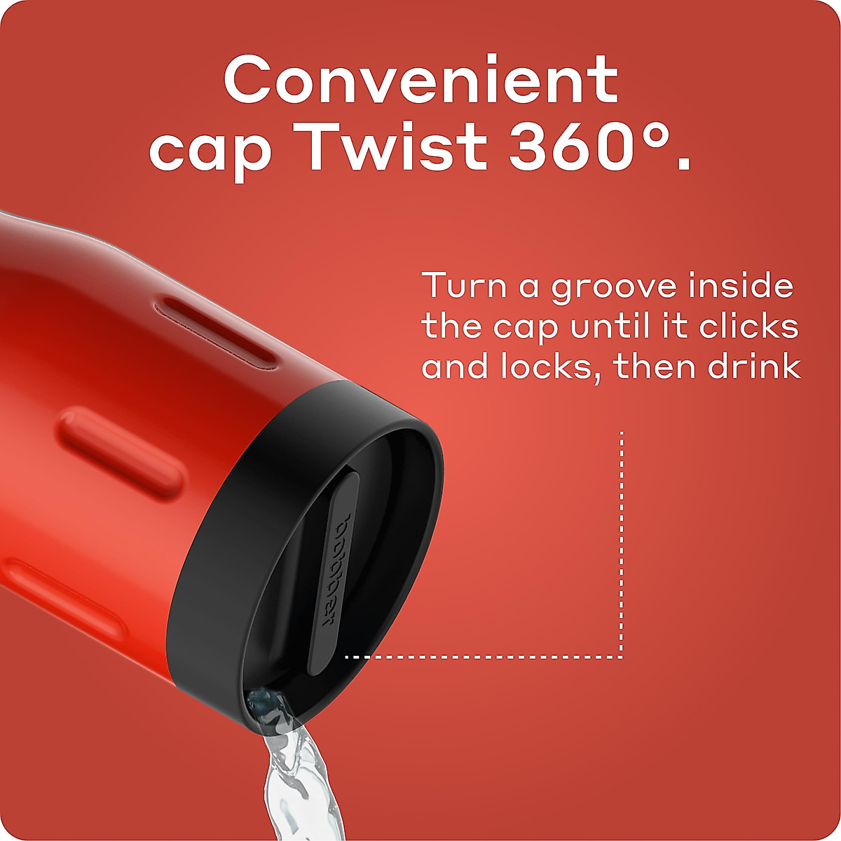 BOBBER 12 oz Leak-Proof Coffee Tumbler for Cold & Hot Drinks – 100% Spill-Proof, Vacuum Insulated, Dishwasher Safe Coffee Thermos – Stainless Steel, BPA-Free Tumbler with Screw On Lid (Red)