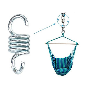 HCSSZP Hammock Swing Hanging Chair Hooks Hardware Springs Kit for Patio Porch Yoga Swing Heavy Duty Decoration 700lb Capacity 1 PC