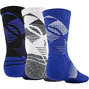 Under Armour Men's Elevated Novelty Crew Socks, 3-Pairs , Royal Assorted , Large