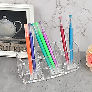 TIMESETL 5 Pack Qtip Holder Dispenser for Cotton Ball, Cotton Swab, Cotton Round Pads, Floss, 10 oz Clear Plastic Apothecary Jar Set for Bathroom Canister Storage Organization, Vanity Makeup Organizer