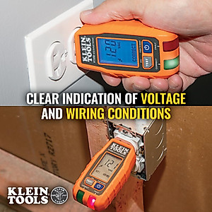 Klein Tools RT250 GFCI Outlet Tester with LCD Display, Electric Voltage Tester for Standard 3-Wire 120V Electrical Receptacles