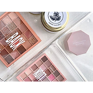 NEETBU 3 Pack Drawer Organizer Clear Plastic Storage Tray For Flatware &Utensil Cosmetics,Makeup Tools, Jewelries,Office Supplies (9”X6”X2”)