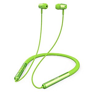 Tecno Magnetic Wireless Bluetooth Headphones, Bluetooth Earbuds Neckband with Microphone, Bluetooth 5.2 Wireless Earphones with Mic for Workout Running, Green
