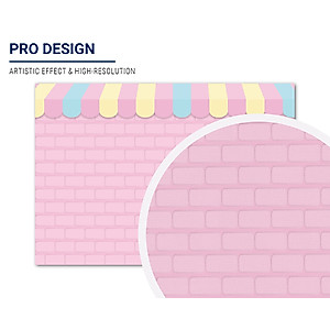 Allenjoy 7x5ft Pink Brick Wall Ice Cream Shop Backdrop for Birthday Party Baby Girl Shower Decorations Photography Background Photo Booth Cake Table Banner
