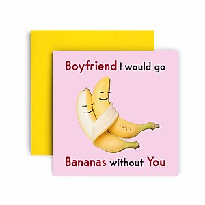 Huxters Funny Anniverary Cards for men and women - I Love You Banana Valentines and Birthday Card from him and her - Saucy Birthday Card and valentines 1.48cm (I'd Go)