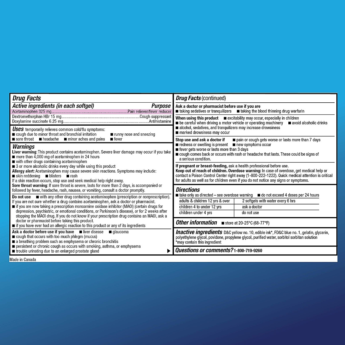 Amazon Basic Care Nighttime Cold and Flu Relief Softgels, 6 Hour Cold Medicine, Relieves Major Flu Symptoms So You Can Rest, 48 Count (Pack of 1)