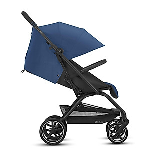 CYBEX Eezy S + 2 Stroller, Lightweight Travel Stroller, Compatible with All CYBEX Infant Car Seats, Compact Fold, Stands for Storage, All-Terrain Wheels, Baby Stroller for 6 Months+, Navy Blue