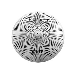Low Volume Cymbal Pack Mute Cymbal Set 14'Hihats+16"Crash+18'Crash+20"Ride 5 Pieces Silver Drummer Practice Quiet Cymbal for Drum Set