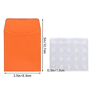 120 Pieces Small Envelopes Library Card Non-Adhesive Packets Envelopes with 120 Pieces Adhesive Double Sided Glue Points for School, Library, Office Task Trackers and Gift Tag (Pocket Envelopes)
