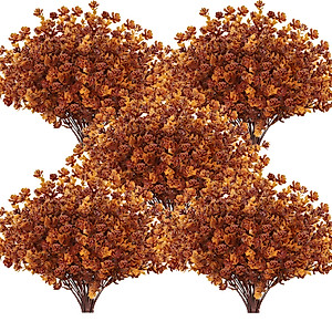 4 Pcs Artificial Greenery Shrubs Lavender Outdoor Fake Flowers Uv Resistant Faux Plants outdoor narcissus Flowers Decor Plastic Flowers Bushes For Garden Hanging Porch Balcony Decoration (Purple)