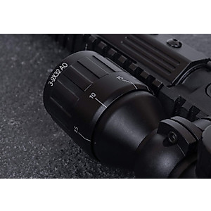 Monstrum 3-9x32 AO Rifle Scope with Illuminated Range Finder Reticle and Parallax Adjustment | Offset Cantilever Scope Rings | Bundle