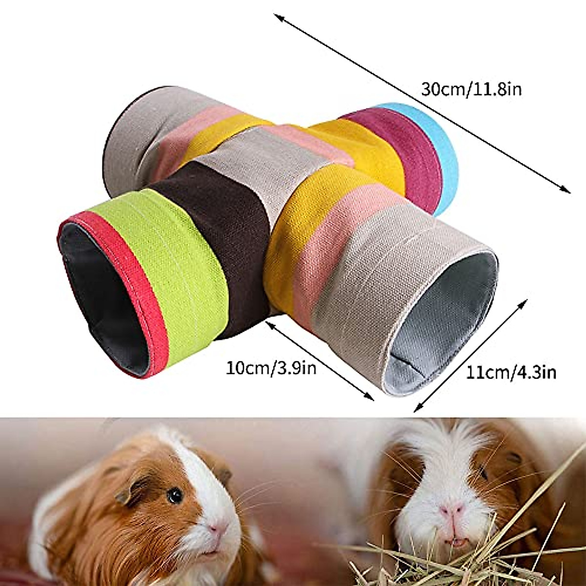 JWShang 4 Way Guinea Pig Tunnels and Tubes, Small Animals Activity Play Tunnel, Hedgehog Hideout Hideaway for Small Pets, Dwarf Hamster, Baby Guinea Pig, Mice, Gerbil Rat