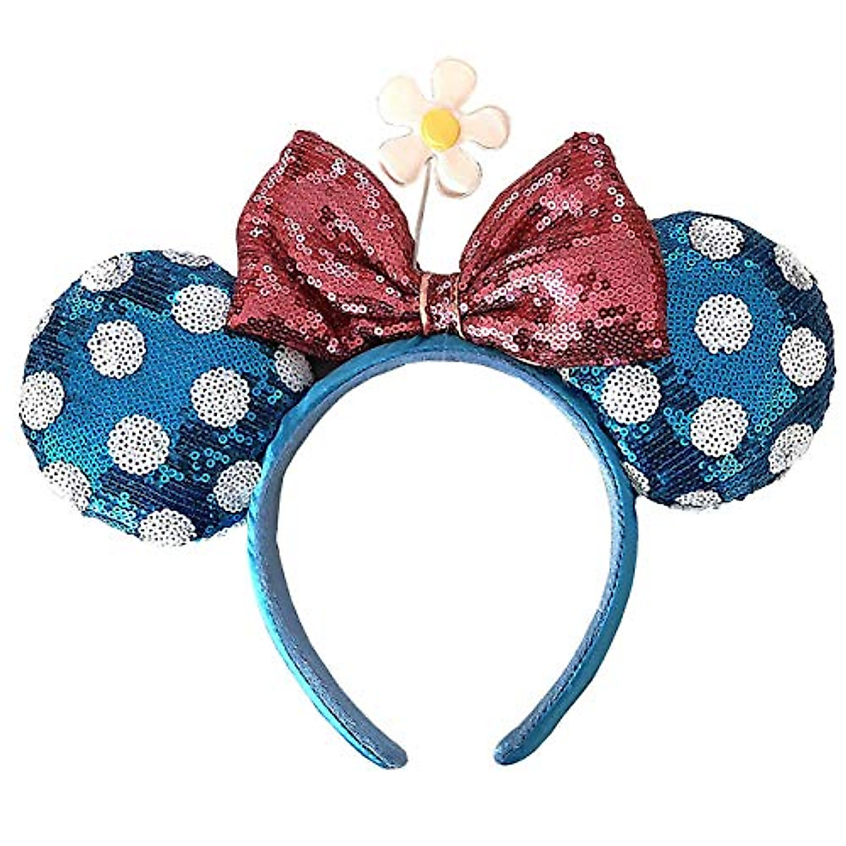 Disney Parks Exclusive - Minnie Mickey Ears Headband - Bow Flower Polka Dot Sequin