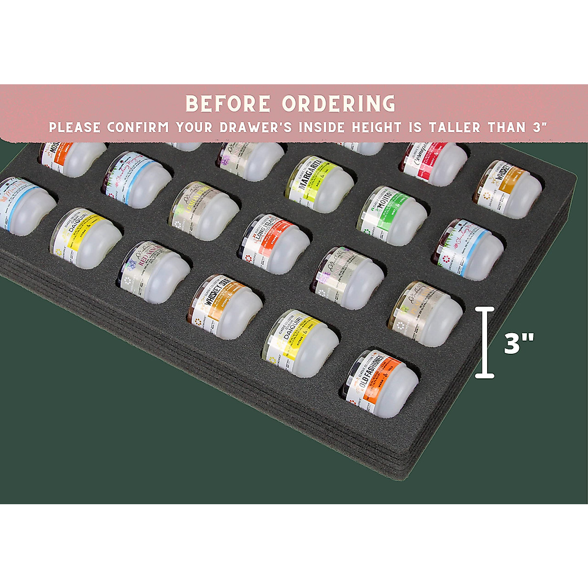 Polar Whale 4 Cocktail Capsule Drawer Organizers Tray Insert Compatible with Keurig DrinkWorks Pods for Kitchen Home Bar Party Waterproof Washable Black Foam 24 Compartment 12.6 x 17.9 Inches