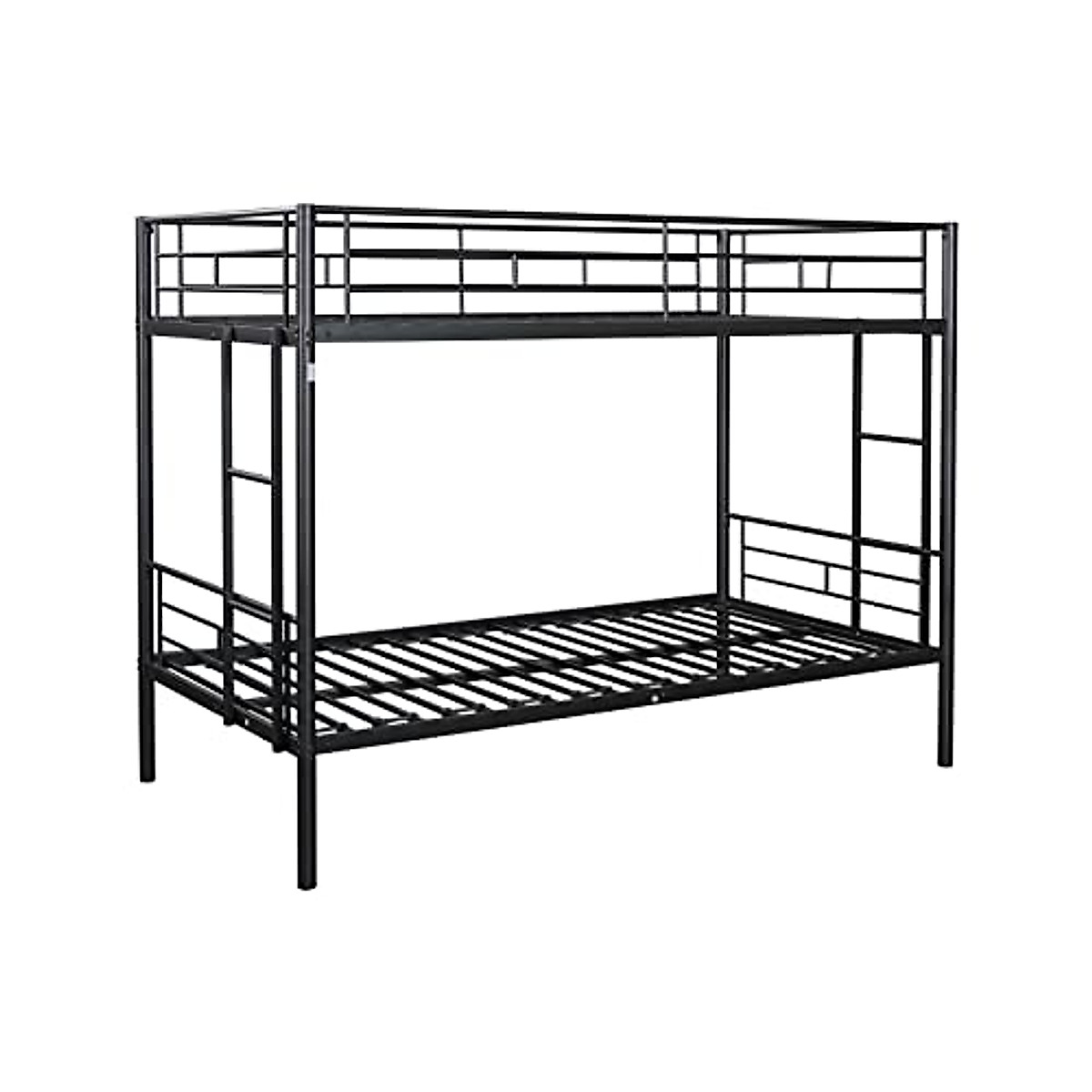 Merax Metal Twin Over Twin Bunk Bed with 2 Side Ladders,Made of Heavy Duty Steel, for Kids Teens Adults(Black)