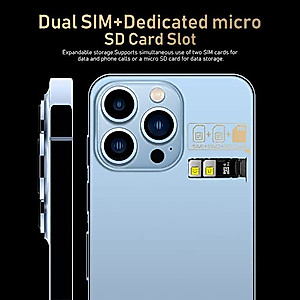 i13 ProMax 5G Cell Phone, Unlocked Android Smartphone, 8GB+512GB, 90Hz 6.7'' FHD LCD Display Screen, 13MP+48MP Camera, 5000mAh Long Battery Life, Dual Sim Card -Black