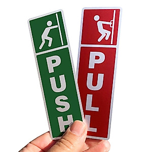 SmartSign "Pull/Push" Kit of 2 Anodized Signs | 1.5" x 5" Aluminum