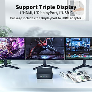 msecore Mini PC with Core i7-12650H, 10 Cores Upto 4.7GHz, 16G RAM 512G Pcie 4.0 SSD Desktop Computer, Dual LAN, Wi-Fi 6E, 1*DP, 1*HDMI, 1*USB-C Triple Display, Auto Power on, VESA, Windows 11 Pro