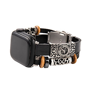 BOVIPO Compatible with Apple Watch Band 45mm 44mm 42mm 41mm 40mm 38mm 49mm, Black-X, 38/40/41 mm