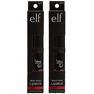 e.l.f. Pack of 2 Velvet Matte Lipstick, Ruby Red (82675)