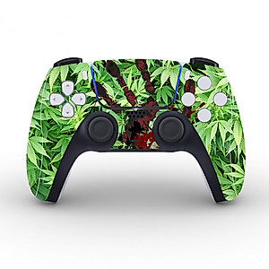 PlayVital Blood Handprint Weeds Full Set Skin Decal for ps5 Console Digital Edition, Sticker Vinyl Decal Cover for ps5 Controller & Charging Station & Headset & Media Remote