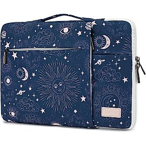 SANFAN 360° Protective 3 Pockets Laptop Sleeve Case Bag Computer Carrying Cover with Handle for MacBook Air 15 inch and 15.6 inch HP, Dell, Acer, Asus, Lenovo Notebook (Sol de Mayo)