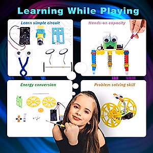 Giggleway Electric Motor Robotic Science Kits, DIY STEM Toys for Kids, Building Science Experiment Kits for Boys and Girls-Doodling, Balance Car, Reptile Robot (3 Kits)