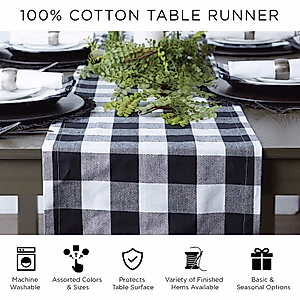 DII Farmhouse Braided Stripe Table Runner Collection, 15x72 (15x77, Fringe Included), Spice