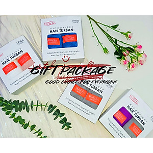 YoulerTex Microfiber Hair Towel Wrap for Women, 2 Pack 10 inch X 26 inch Super Absorbent Quick Dry Hair Turban for Drying Curly Long Thick Hair (Gray)