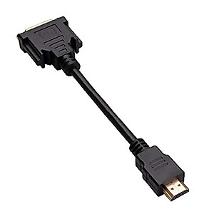 HDMI (M) to DVI-D (F) Lead Adapter (DVI-D Dual Link 24+1) DVI Female to HDMI Male Adaptor with Gold-Plated Connector 1080P Full HD Converter 15cm