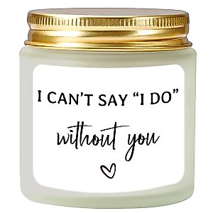Vellsenne Bridesmaid Proposal Gifts - Lavender Soy Wax Candle - Maid of Honor Proposal Gifts - Will You be My Bridesmaid Gifts for Friends Girls Women Matron of Honor Gifts 4oz
